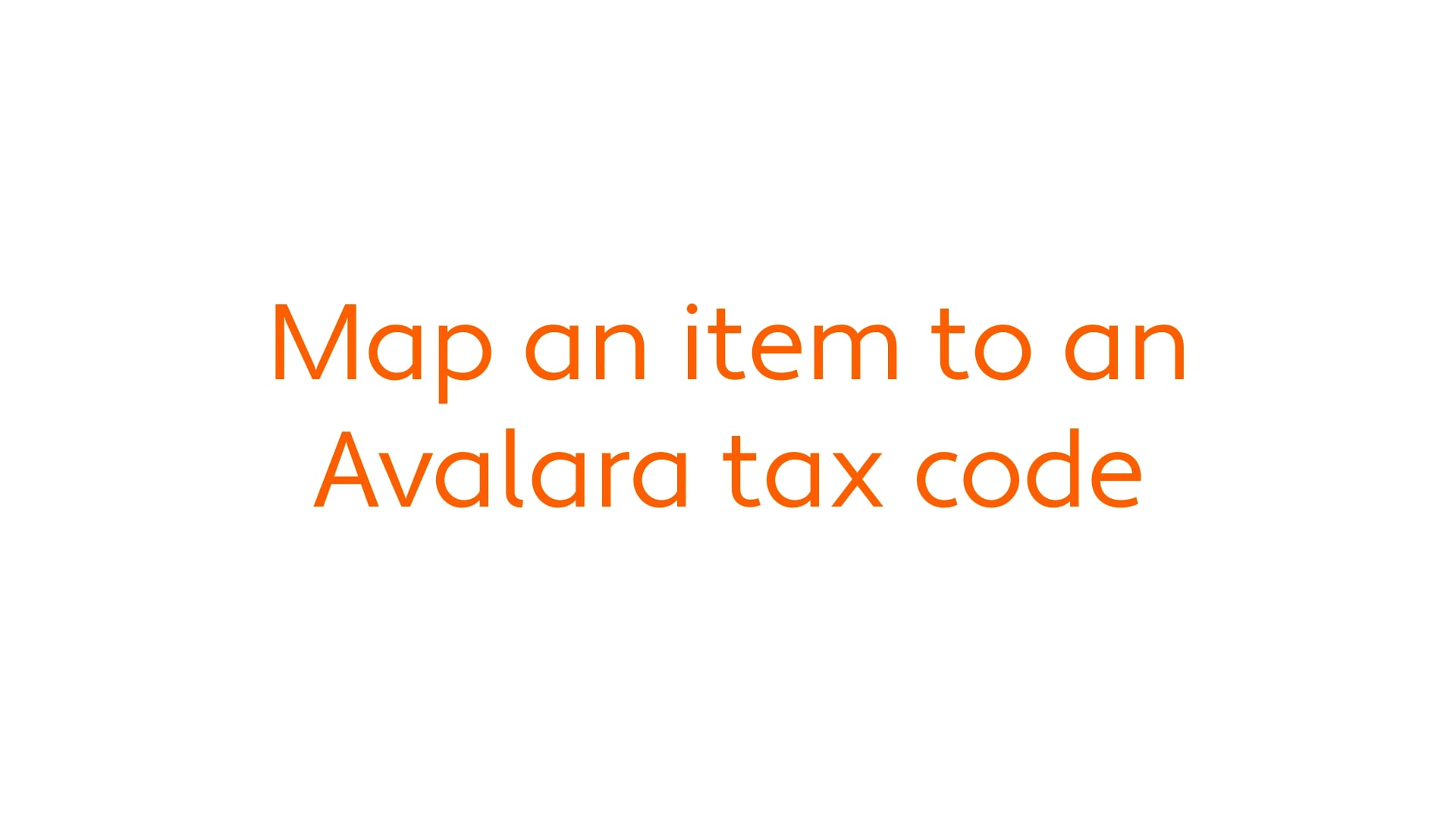 Map an item to an Avalara tax code on Vimeo