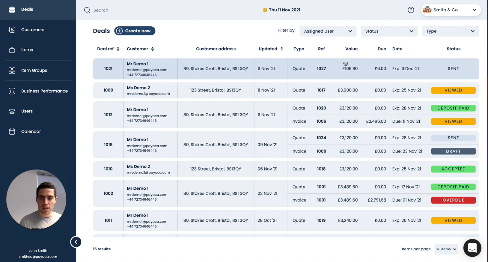 Sending an invoice on Vimeo