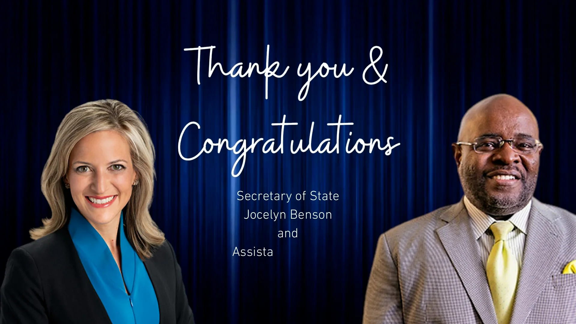 Congratulations: Secretary of State & Assistant Secretary of State on Vimeo