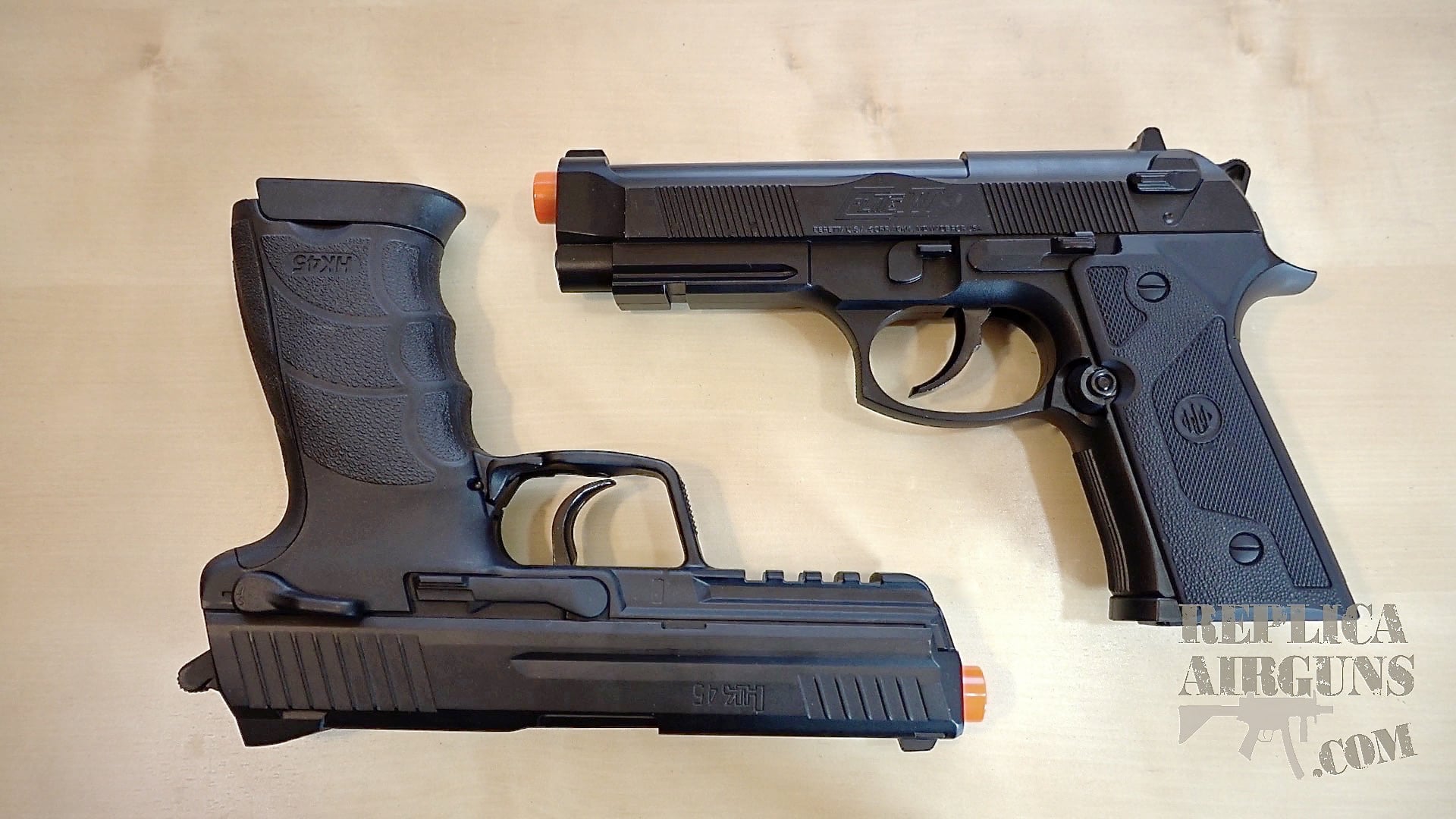 Umarex Beretta Elite II & HK45 CO2 Airsoft Pistol Table Top Review