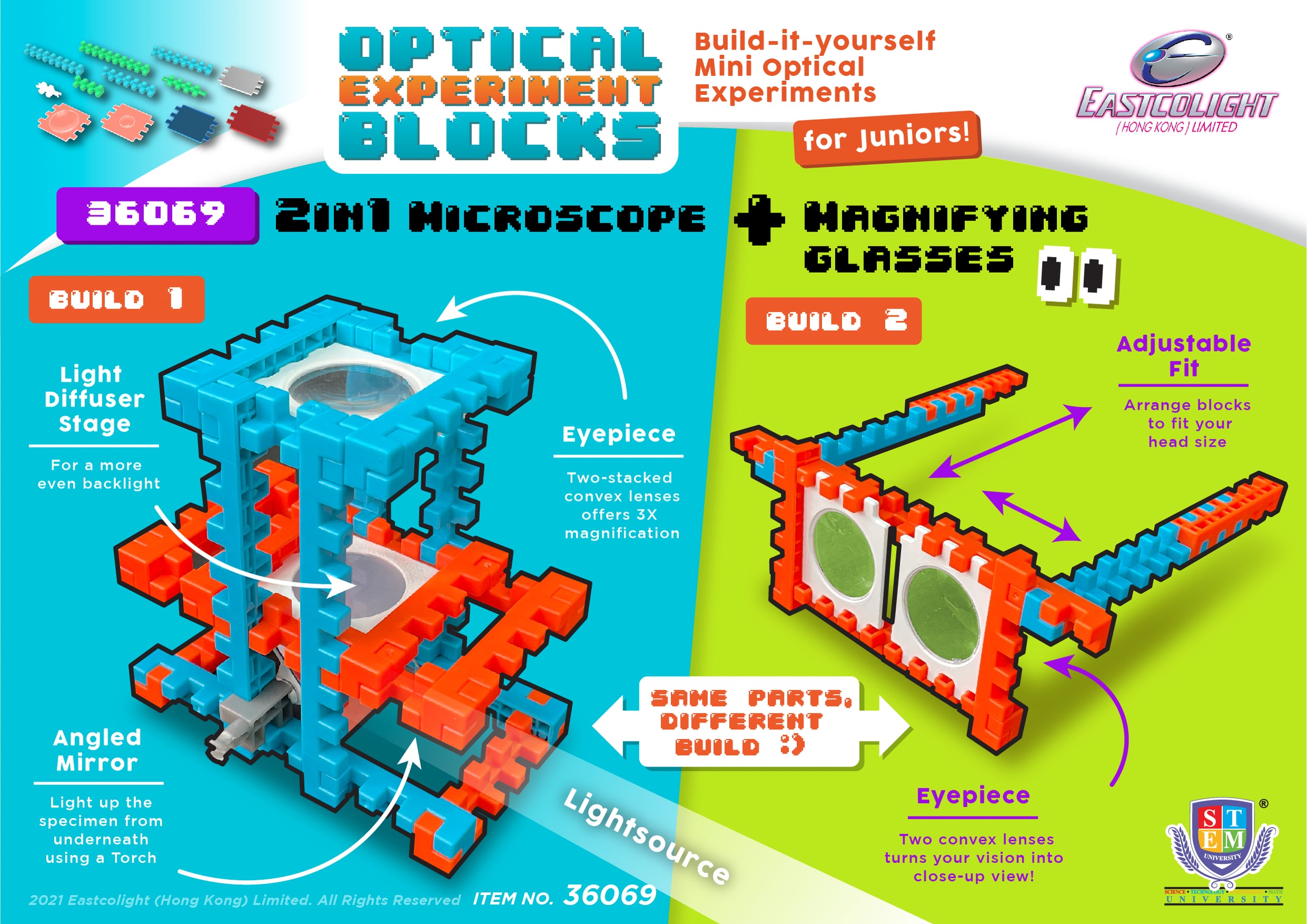 Optical Experiment Blocks- Microscope & Magnifying Glasses 2in1 on Vimeo