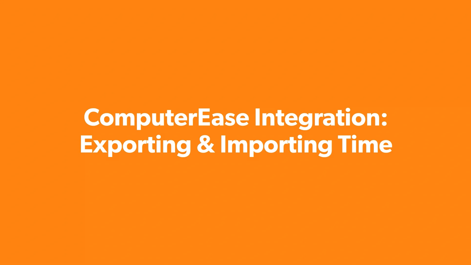 Raken + ComputerEase Integration: Importing & Exporting Time on Vimeo