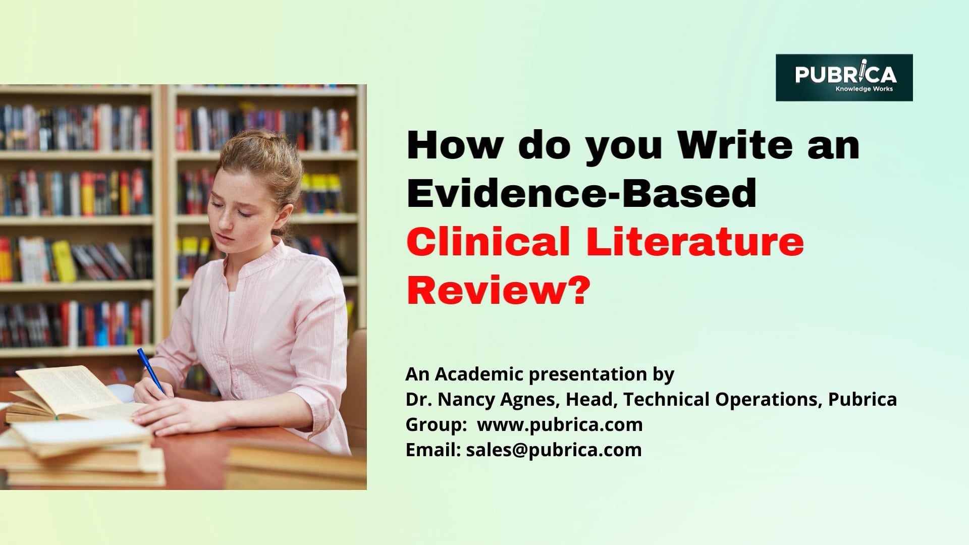 How to Write an evidence-based clinical literature review – Pubrica.mp4 ...