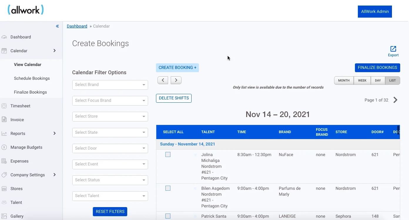 How to Use the Calendar Filter Options to View Your Bookings by Month