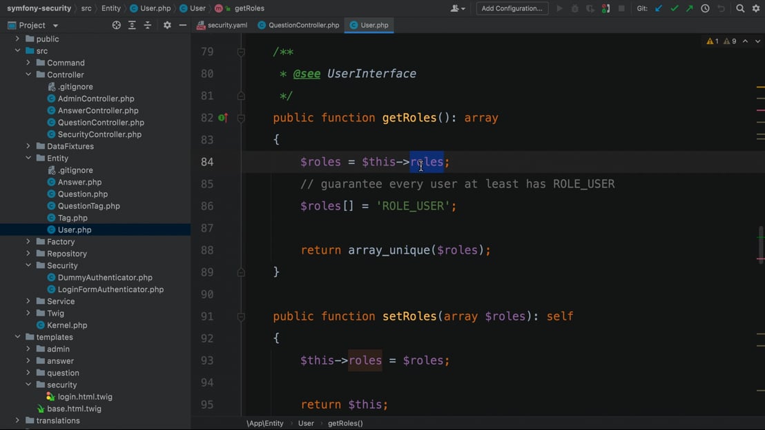 Dynamic Roles Symfony 5 Security Authenticators Symfonycasts