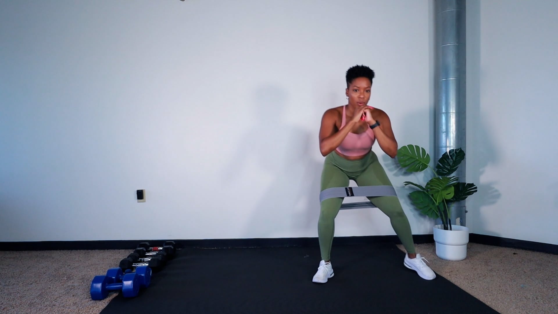 resistance band side step w/ jump squat on Vimeo