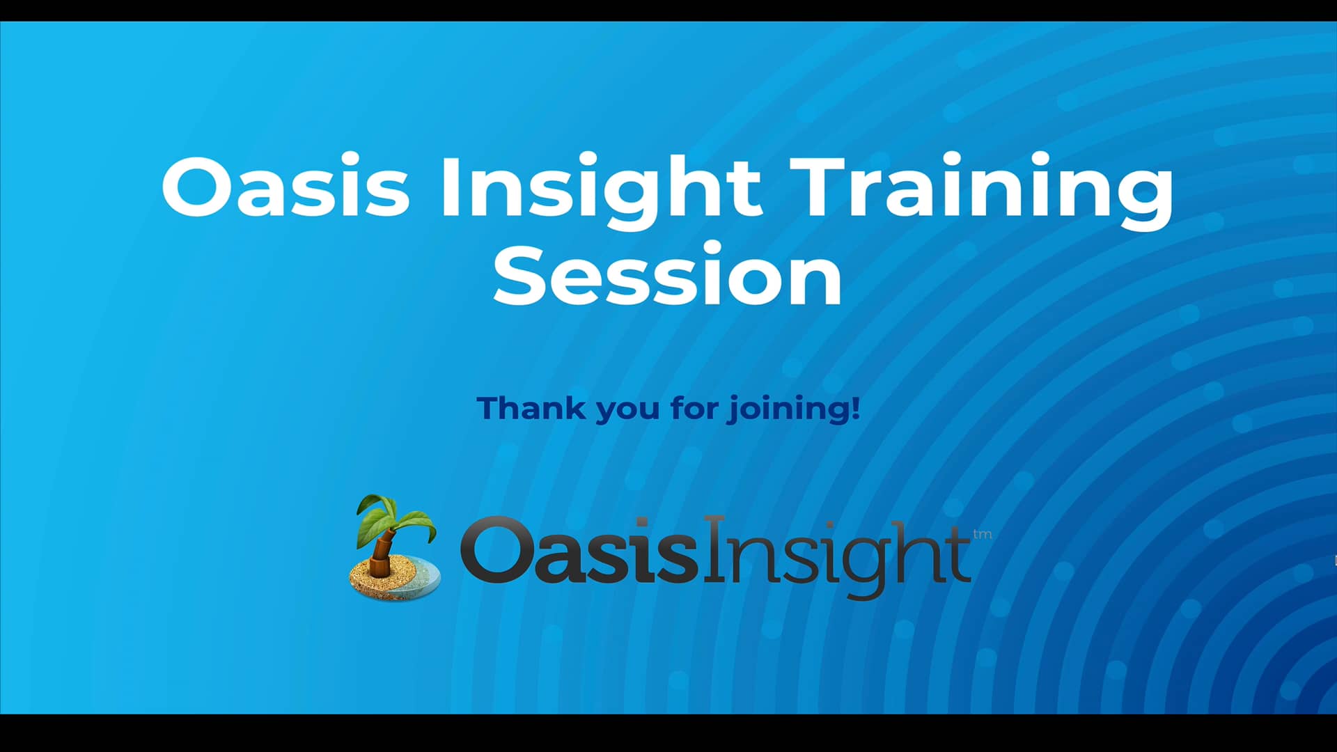 Oasis Insight Full Training Session on Vimeo