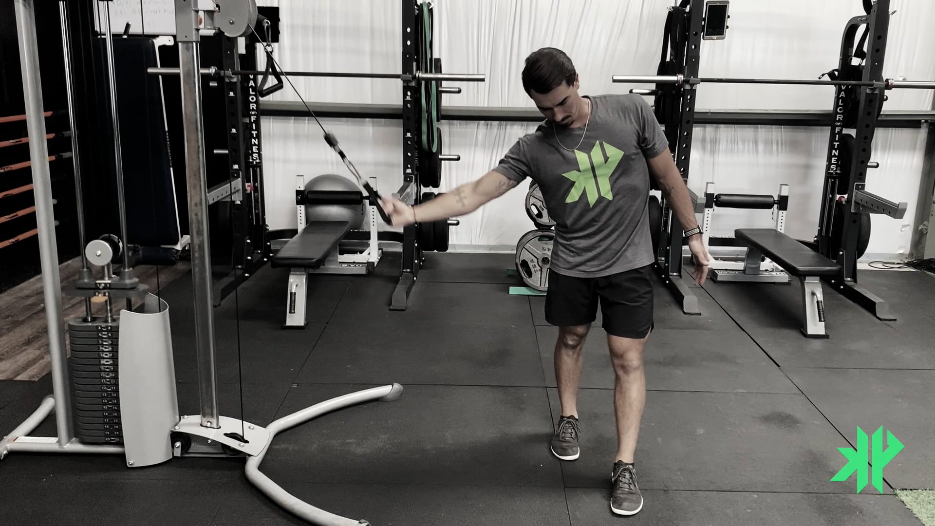 Standing B Stance Single Arm Cable Pull Downs on Vimeo