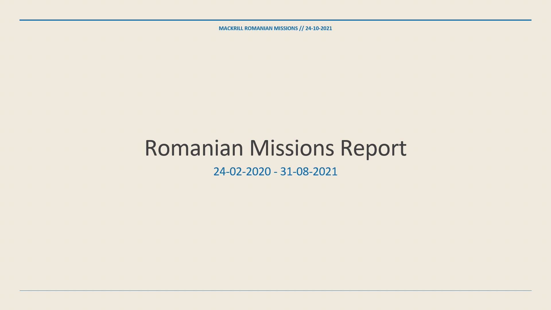 Romanian Missions Report on Vimeo
