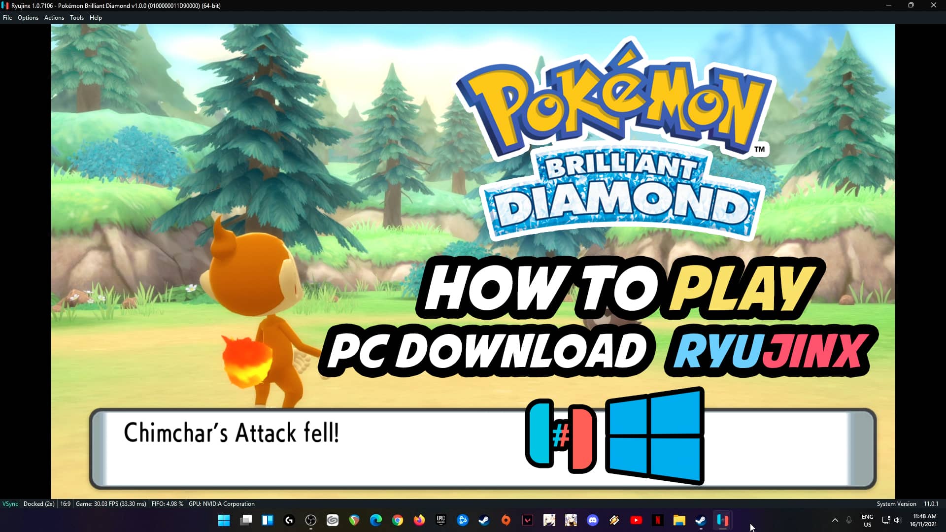 How to play Pokemon Brilliant Diamond on PC (Ryujinx Emulator) on Vimeo