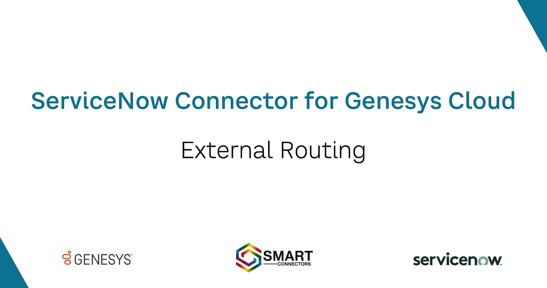 ServiceNow Connector for Genesys Cloud - External Routing on Vimeo