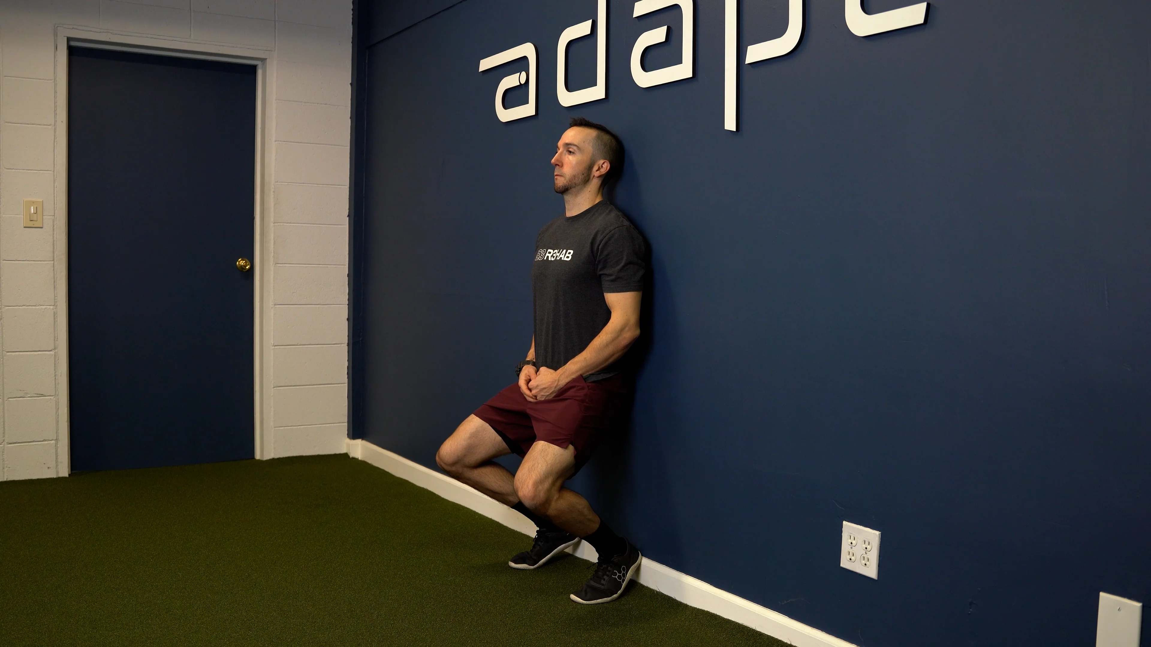 Heels Elevated Wall Sit (Demo)
