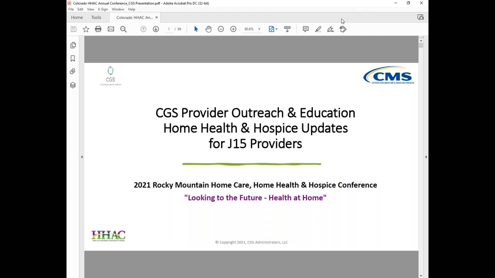 CGS Updates for Home Health & Hospice Providers on Vimeo