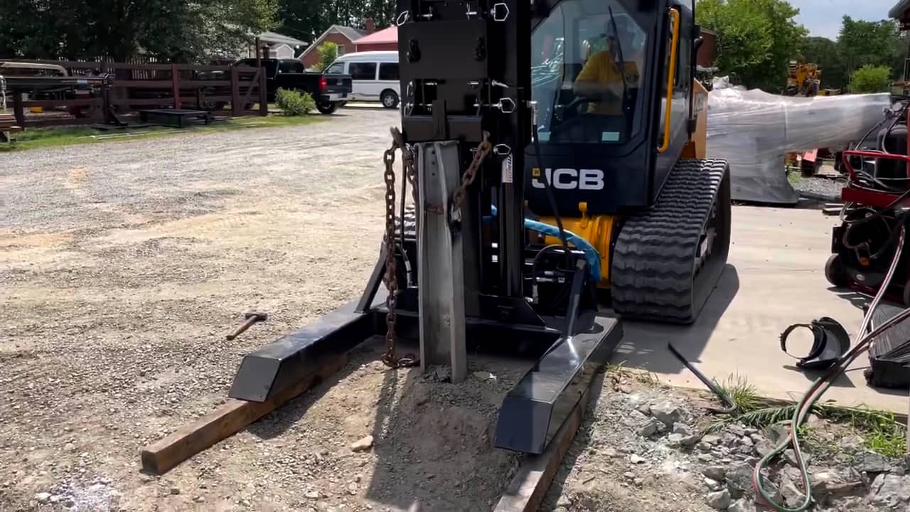 Skid Steer Pile Puller on Vimeo