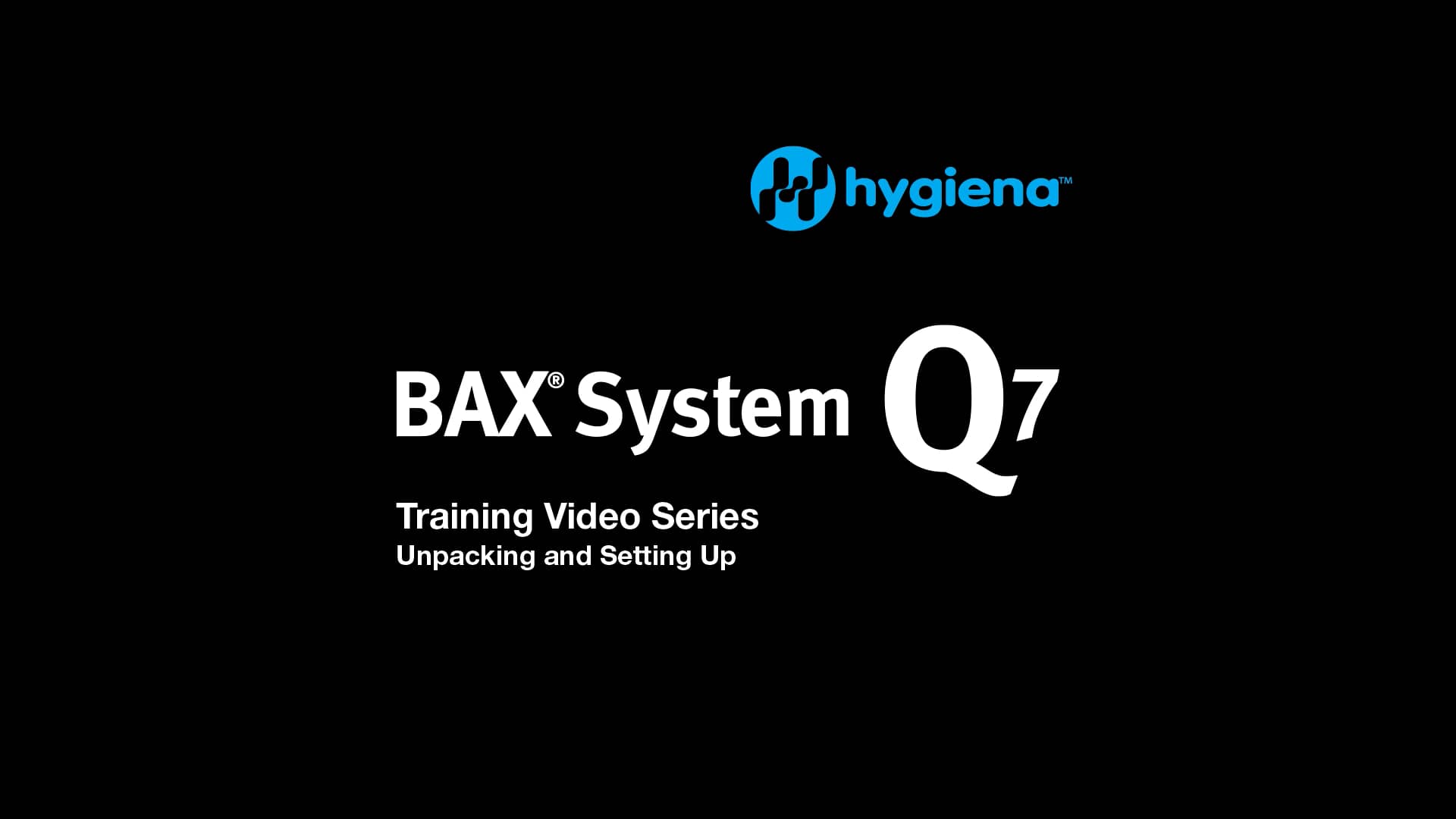 BAX® Q7 Training Video Series_Unpacking and Setting Up on Vimeo