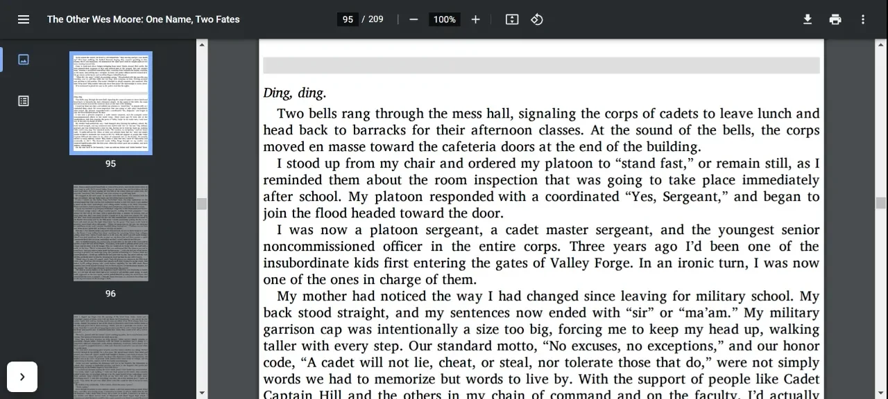 The Other Wes Moore Chapter 6; Author/Writer Wes