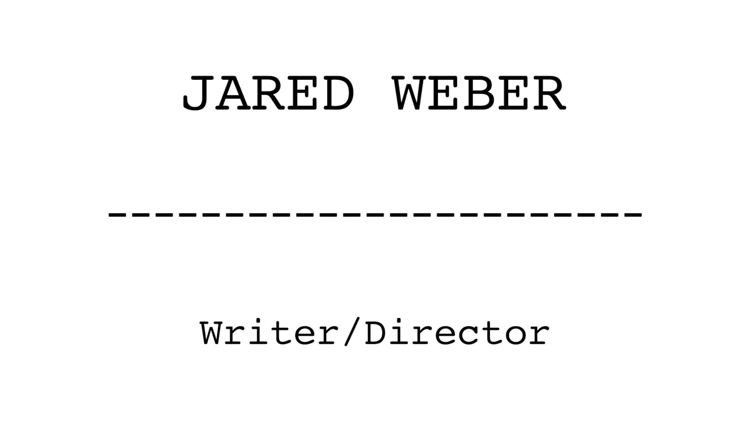 Jared Weber - Writing/Directing Reel (Nov. 2021)