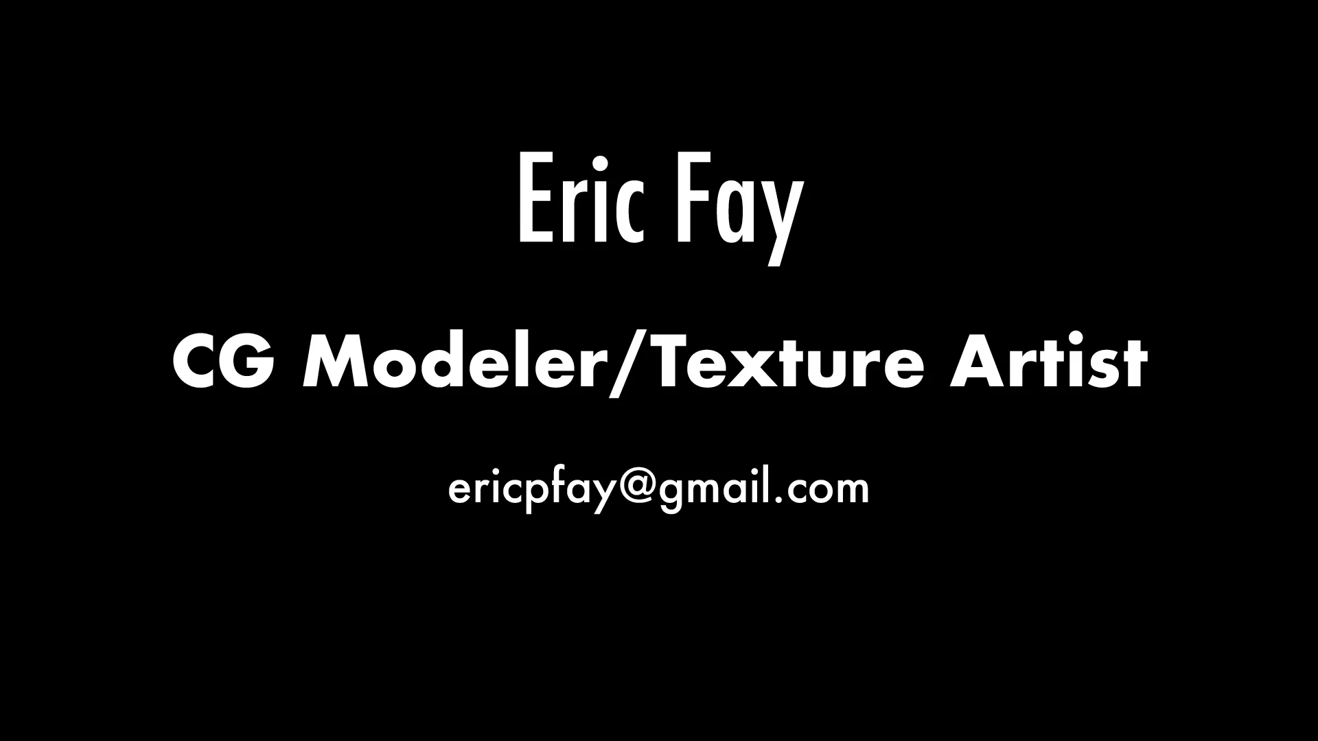 Eric Fay 3D Modeling Demo Reel on Vimeo
