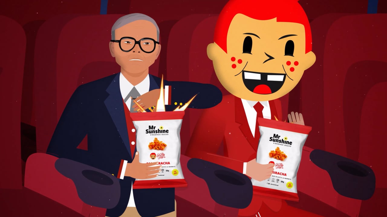 Cinemas Guzzo: Sriracha popcorn (promo animation) on Vimeo