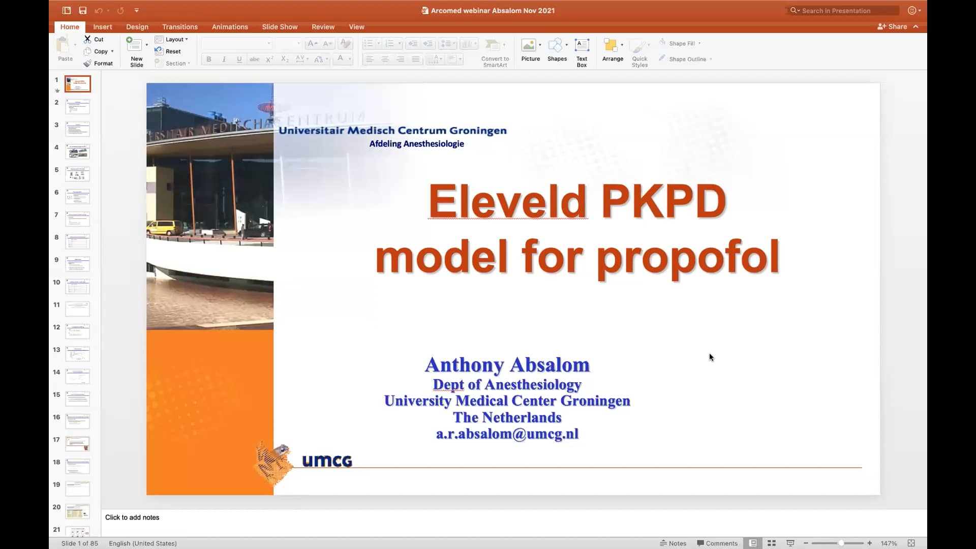 arcomed Webinar: New Eleveld TCI Model. With Prof. Tony Absalom and Dr ...