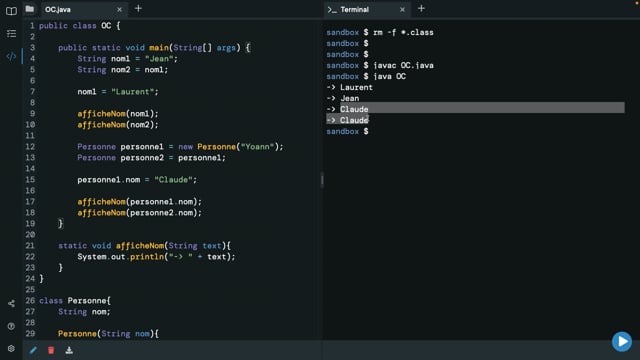 Gérez différents types de passage de paramètre - Apprenez à programmer en Java - OpenClassrooms