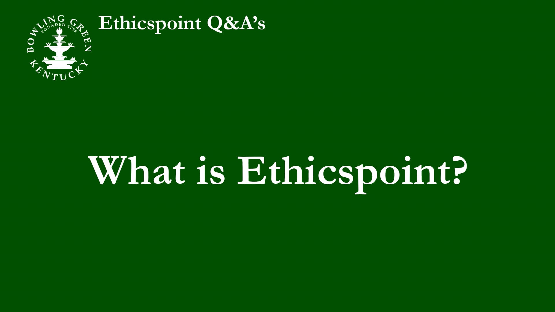 Ethicspoint Q&A on Vimeo