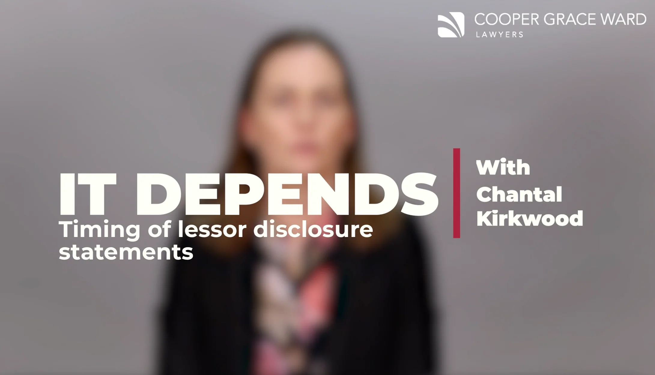 It Depends - Timing of lessor disclosure statements on Vimeo