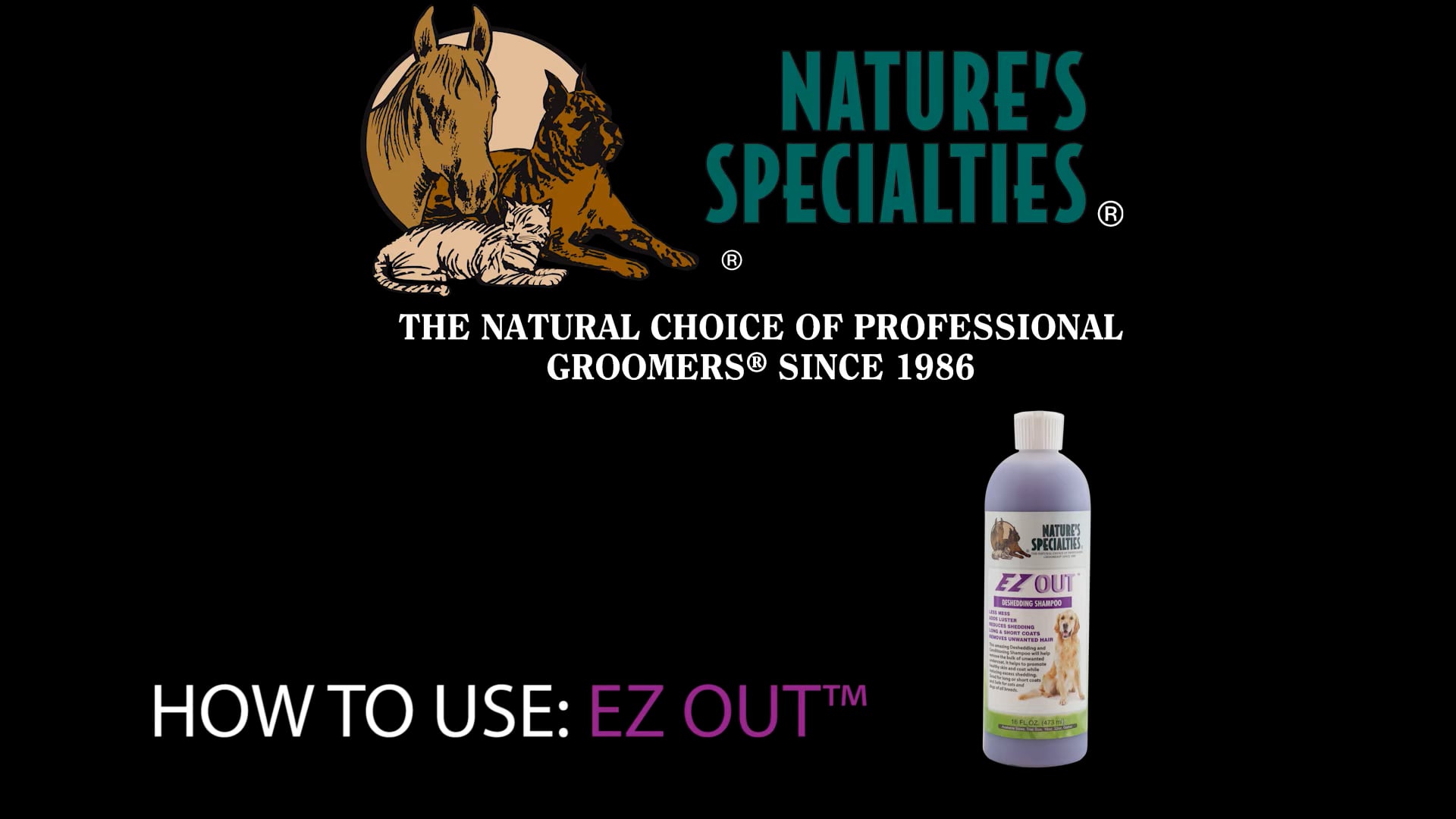 How to use EZ Out Dog and Cat Shampoo on Vimeo