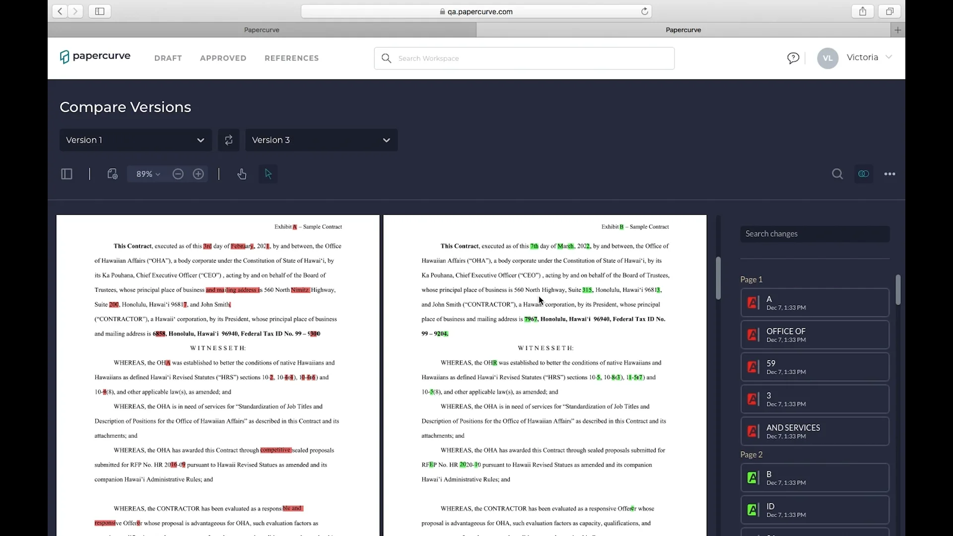 Compare Versions on Vimeo