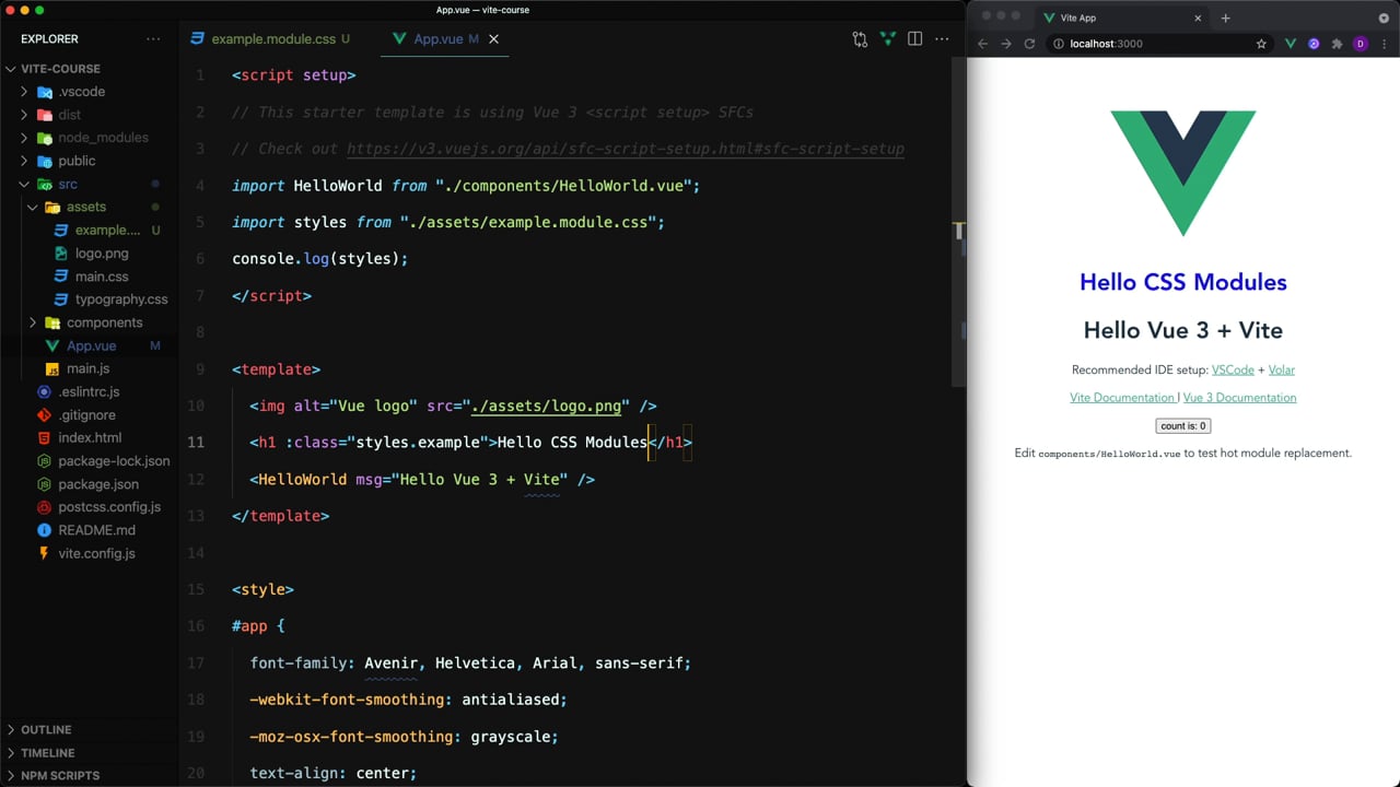 CSS Modules and Vite - A Vue.js Lesson From our Vue.js Course:... CSS Modules and Vite - A Vue.js Lesson From our Vue.js Course:...