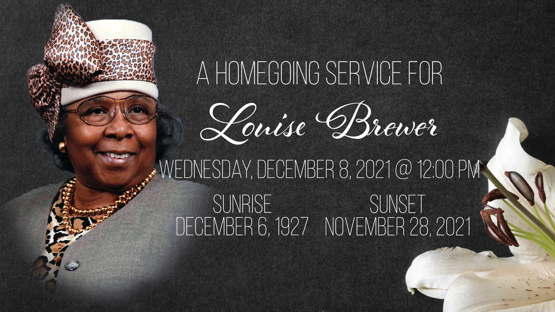 Homegoing Service - Lillian Louise Brewer