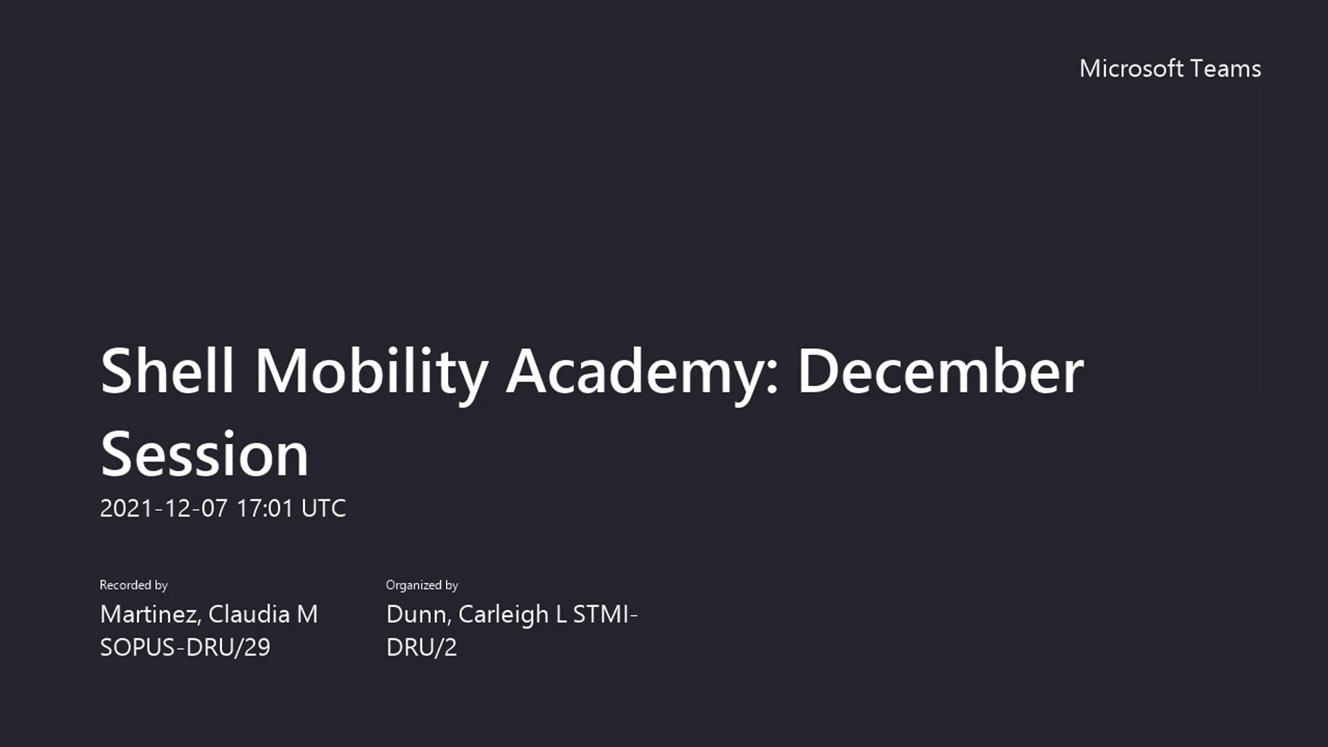 Shell Mobility Academy - December 2021 Session on Vimeo