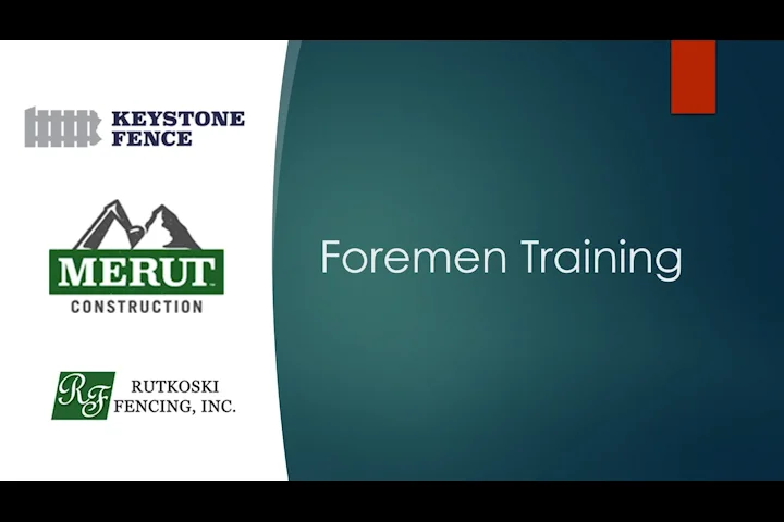 Foremen Training Video_1.mp4 on Vimeo