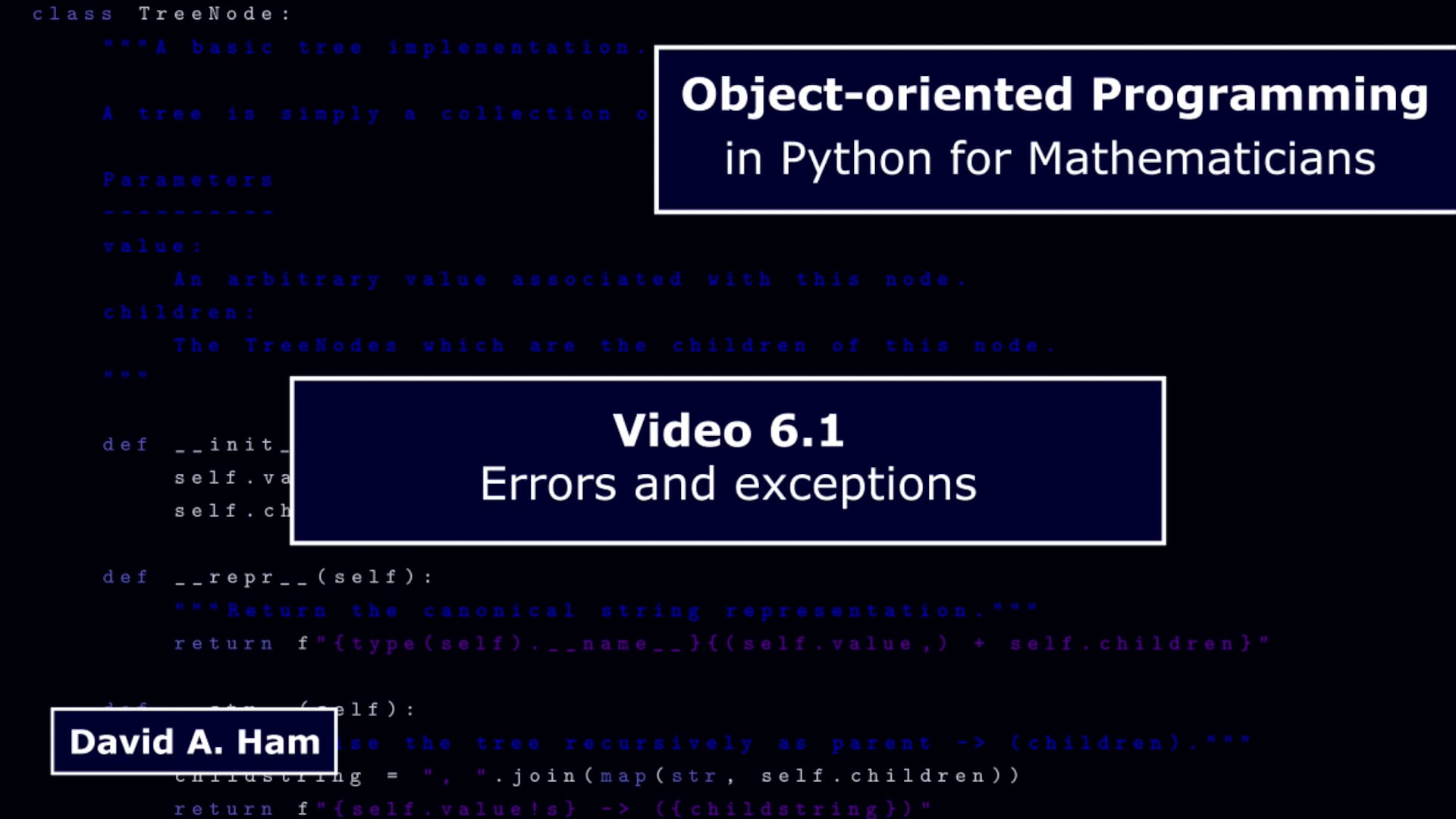 Video 6.1 Errors and exceptions on Vimeo