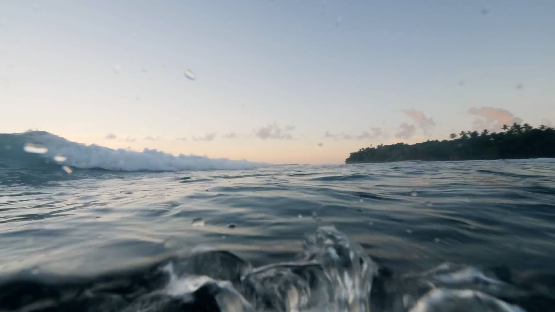 beautiful-view-above-and-below-ocean-water-surface-with-barreling-waves ...