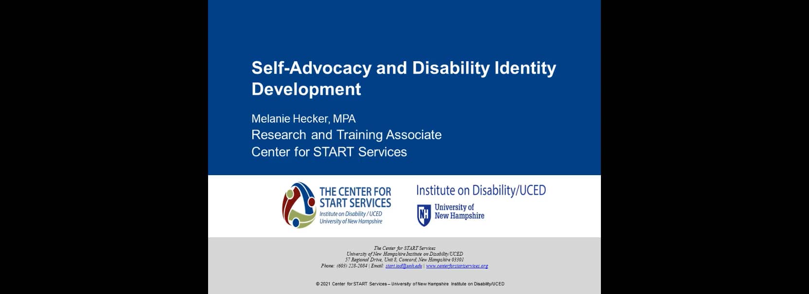 National Online Training Series - 2021-22 - Self-Advocacy and ...