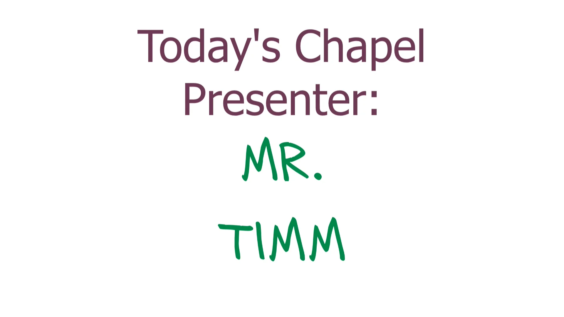 12-15-21 Chapel - Mr. Timm on Vimeo