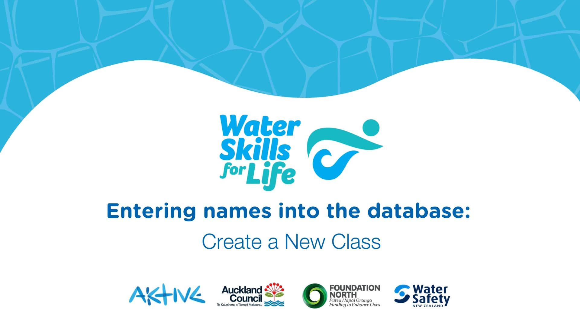 Water Skills for Life Database | Create a New Class on Vimeo