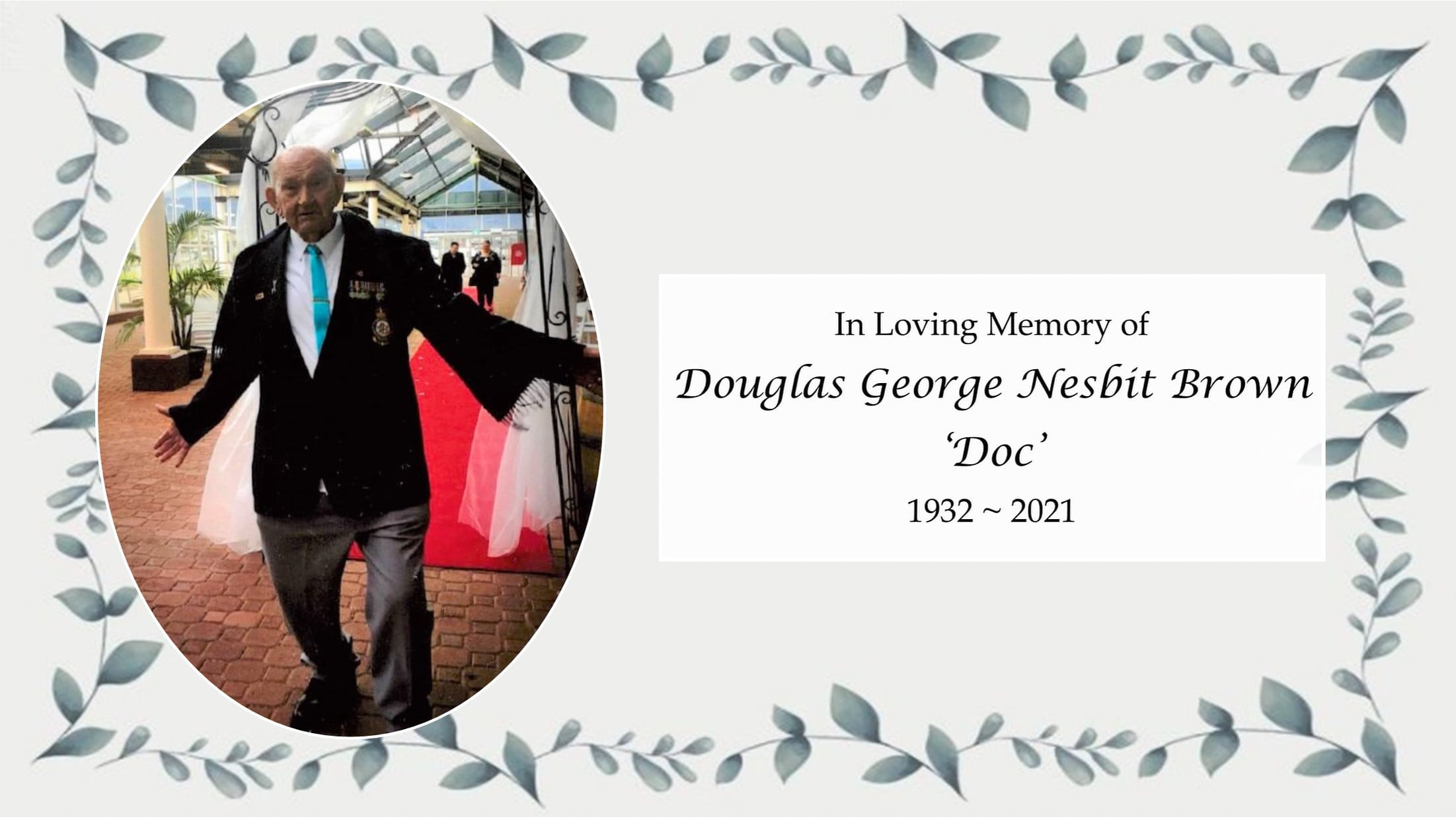 Douglas George Nesbit Brown Funeral Service on Vimeo