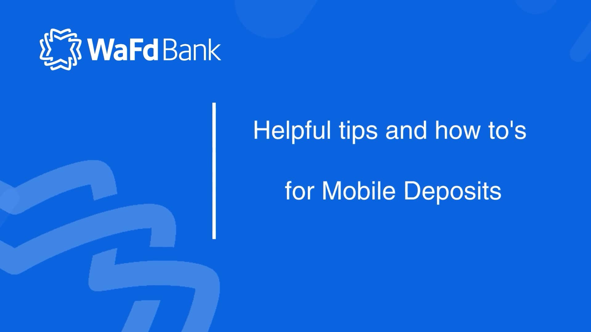 How to Make a Mobile Deposit on the WaFd Bank App on Vimeo
