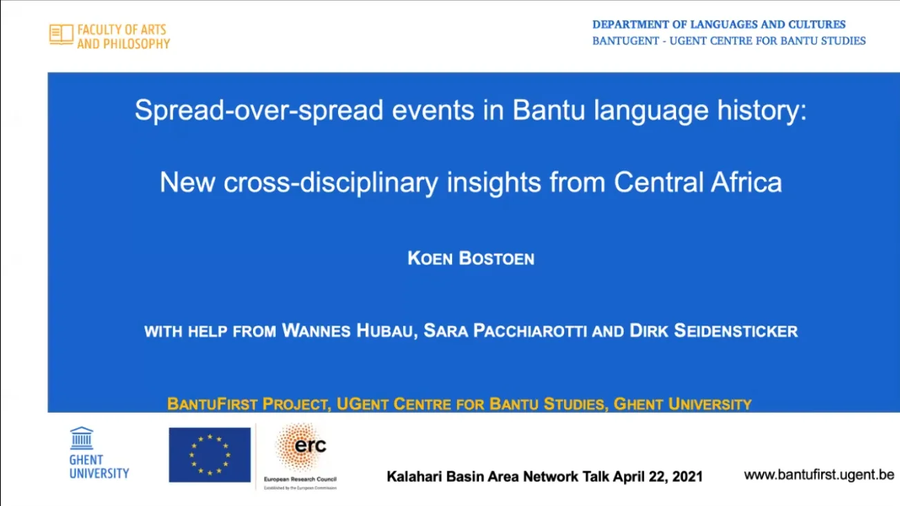 Koen Bostoen // Spread-over-spread events in Bantu language history on ...