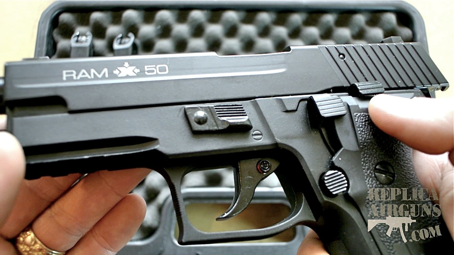 RAP4 RAM X50 (Sig P226) .43 Caliber Blowback Paintball Pistol Table Top ...