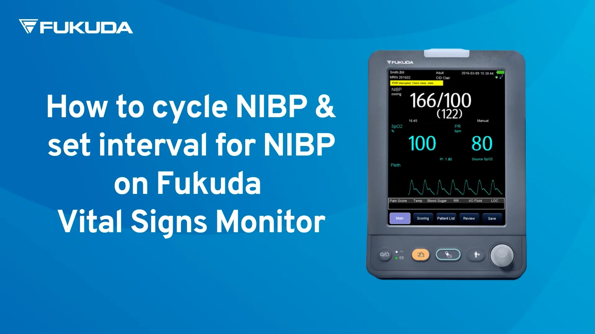 How to cycle NIBP & set interval for NIBP on Fukuda VSM on Vimeo