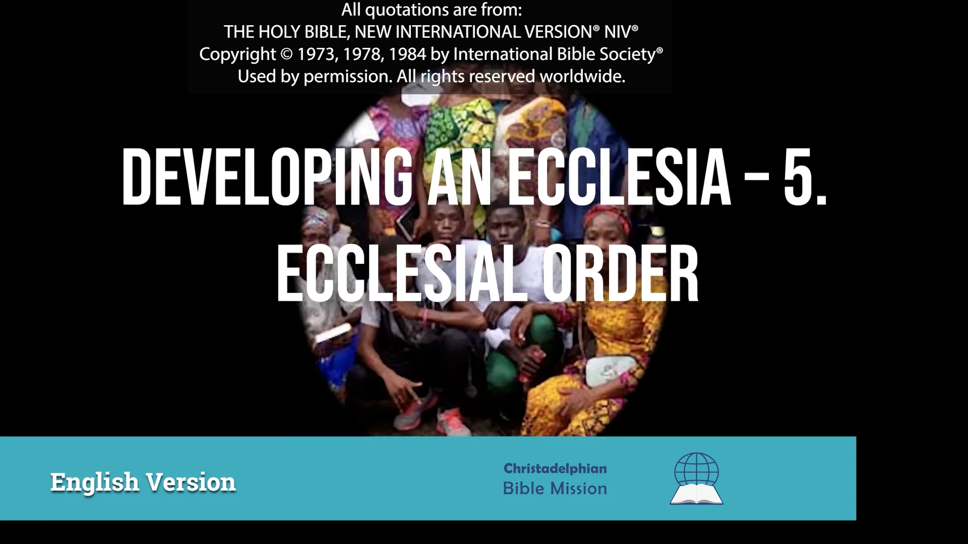 Developing an Ecclesia 5 Ecclesial Order - English on Vimeo