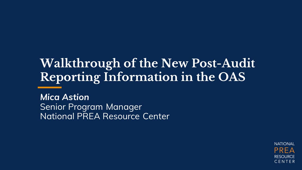 Walkthrough of the New Post-Audit Reporting Information in the OAS on Vimeo