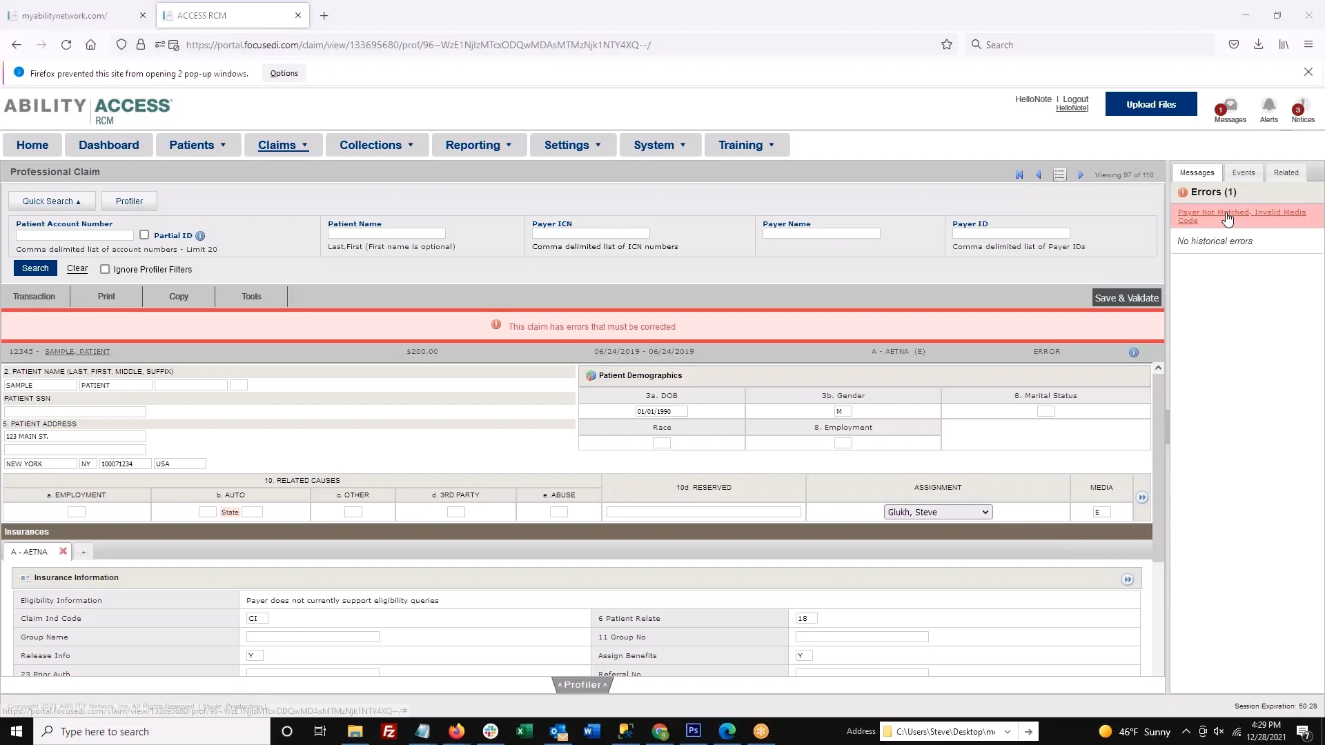 How to fix the PAYER NOT MATCHED and MEDIA CODE error in Ability on Vimeo