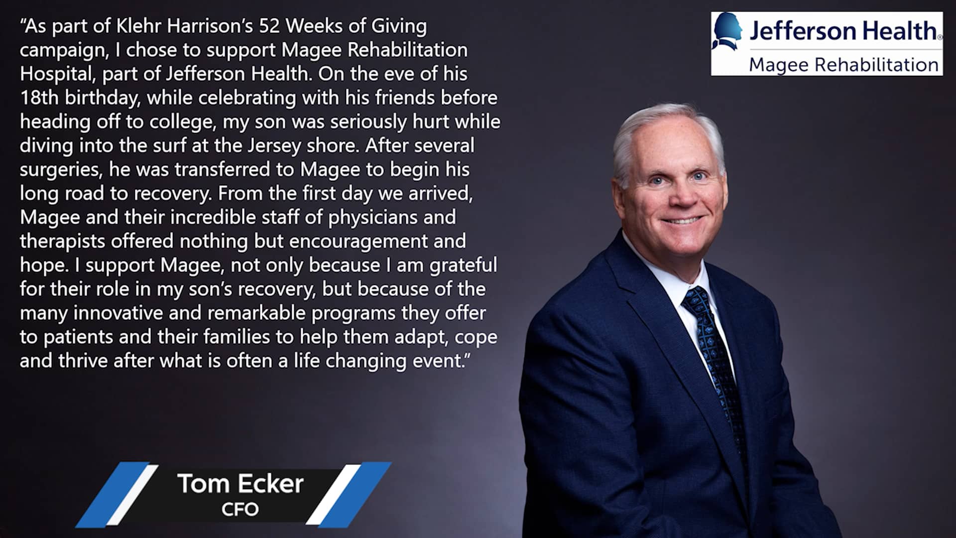 Tom Ecker - Magee Rehabilitation Hospital on Vimeo