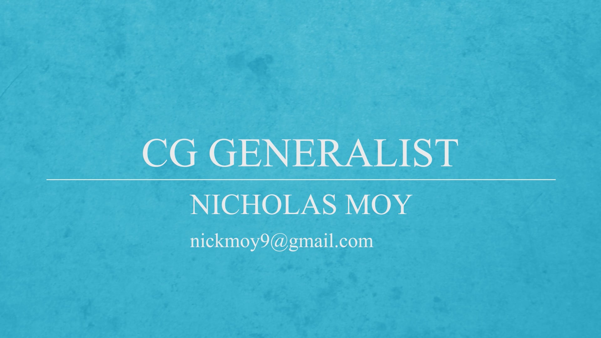 Nicholas Moy CG Generalist Reel on Vimeo