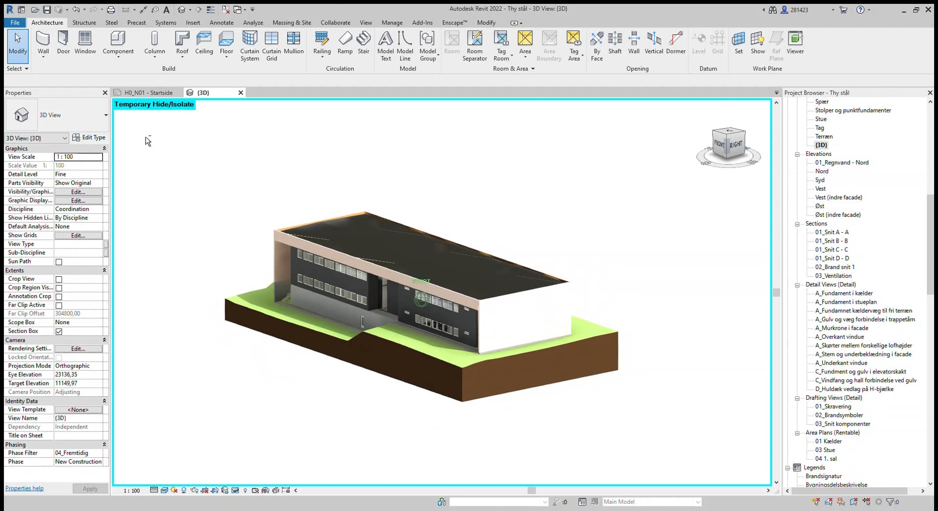 Autodesk Revit 2022 - [Thy stål - 3D View_ {3D}] 2022-01-04 15-12-12 ...