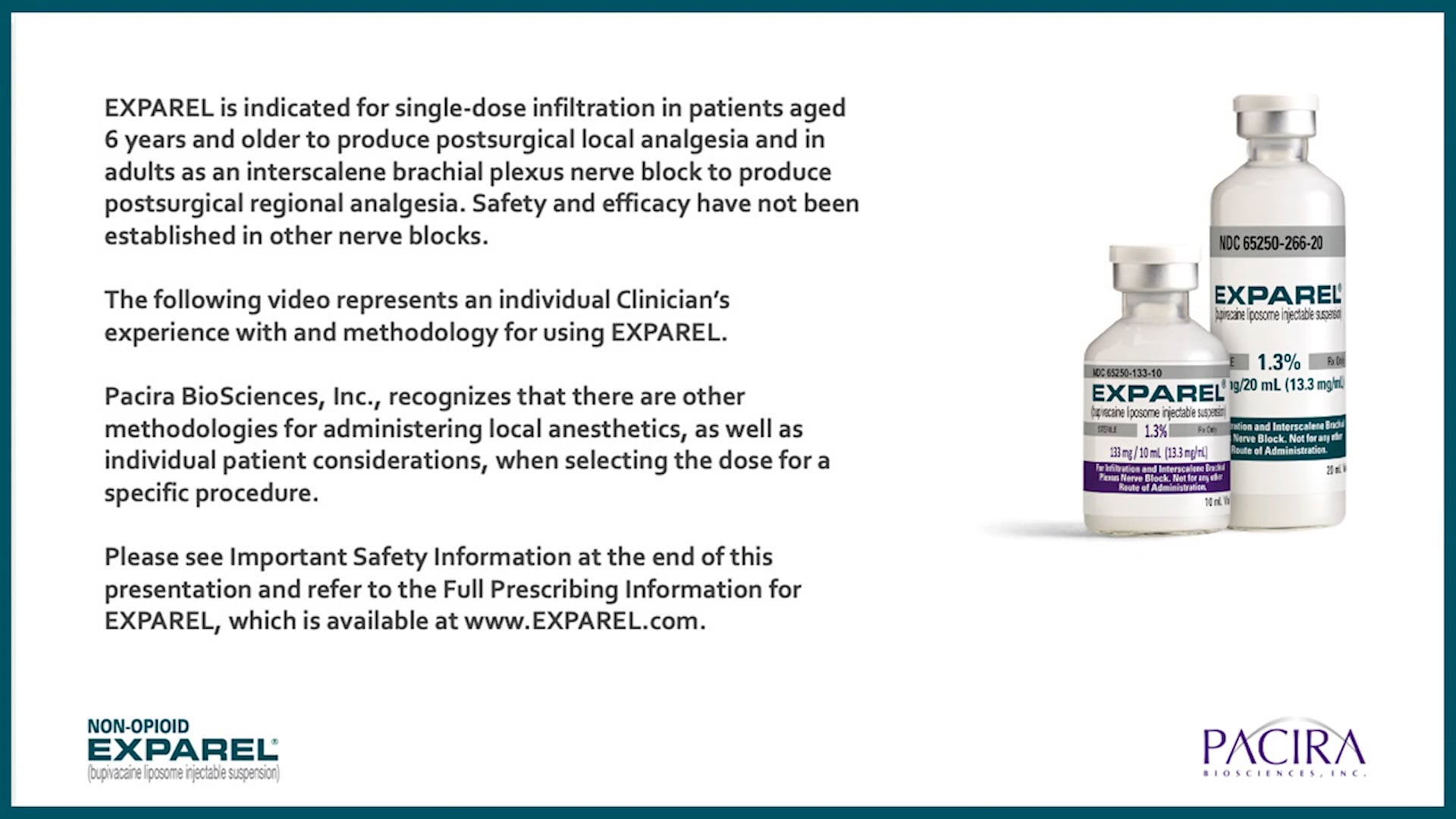 Non-opioid EXPAREL in Spine Surgeries on Vimeo